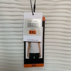 Calvin Klein | Tops | Nwt Calvin Klein White Striped Mesh Lined Top Xxl ...